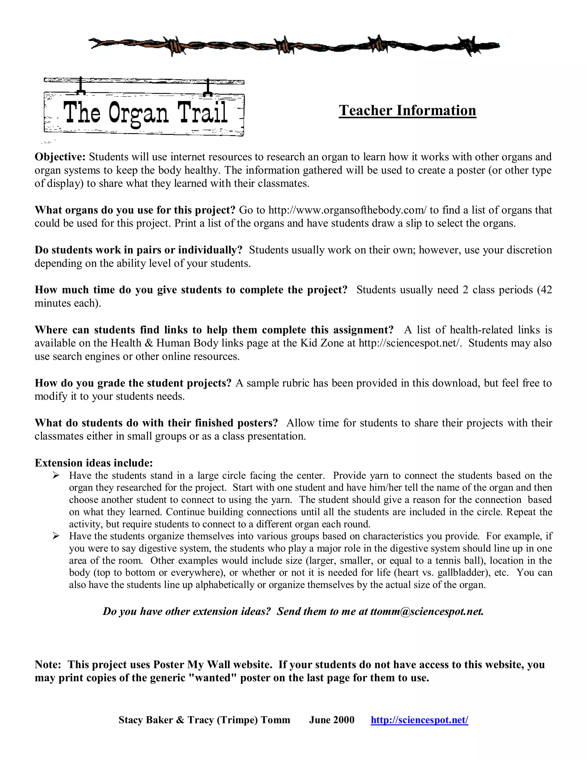 Organ trail | PDF