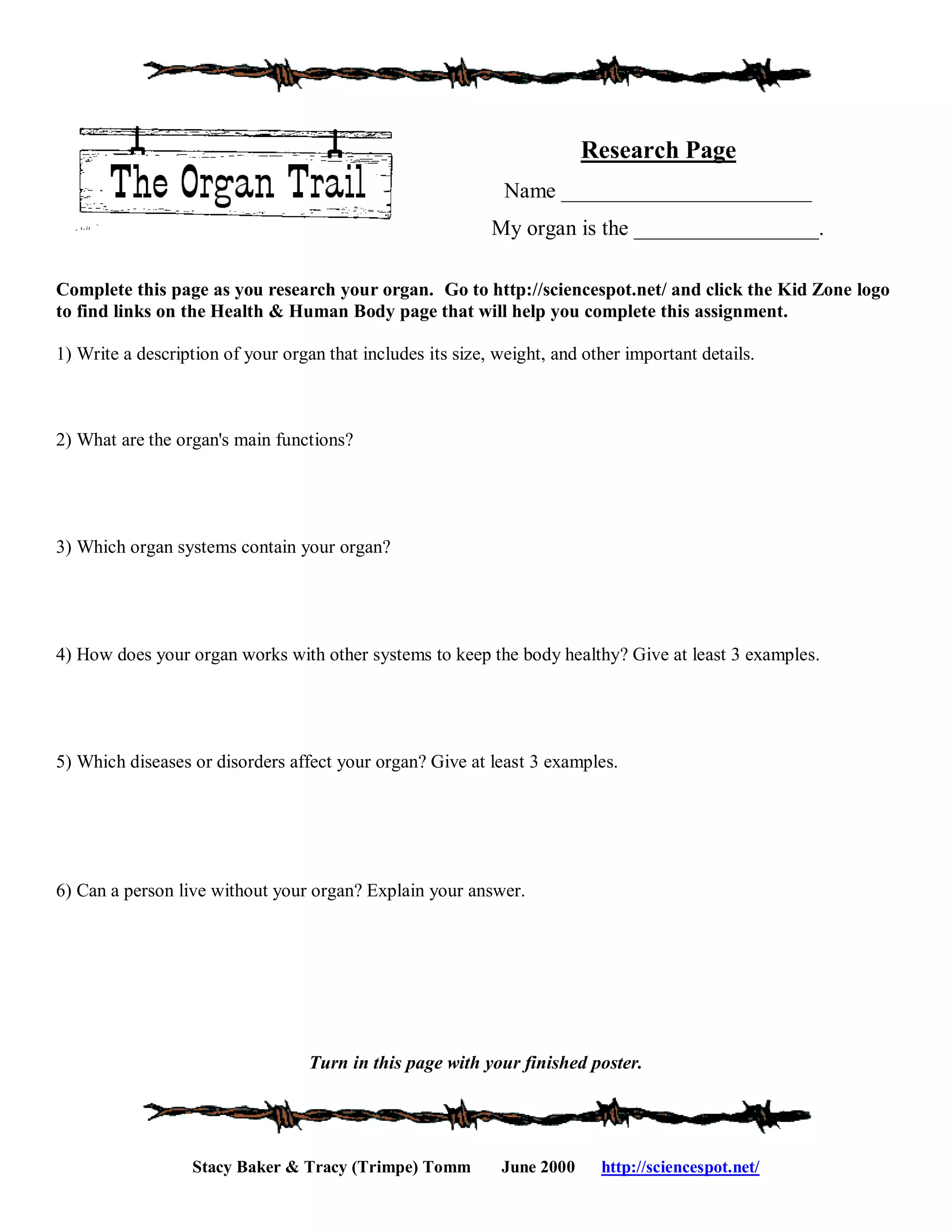 Organ trail | PDF