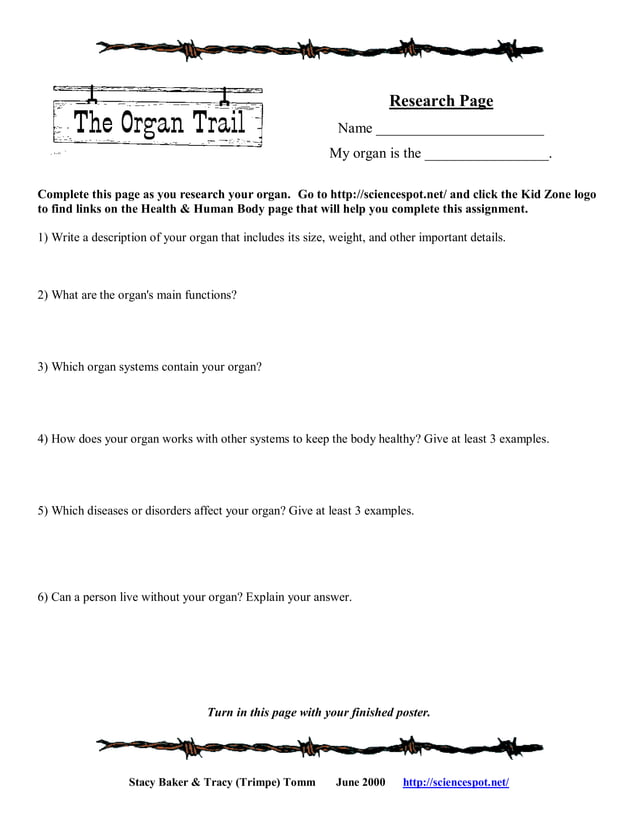 Organ trail | PDF