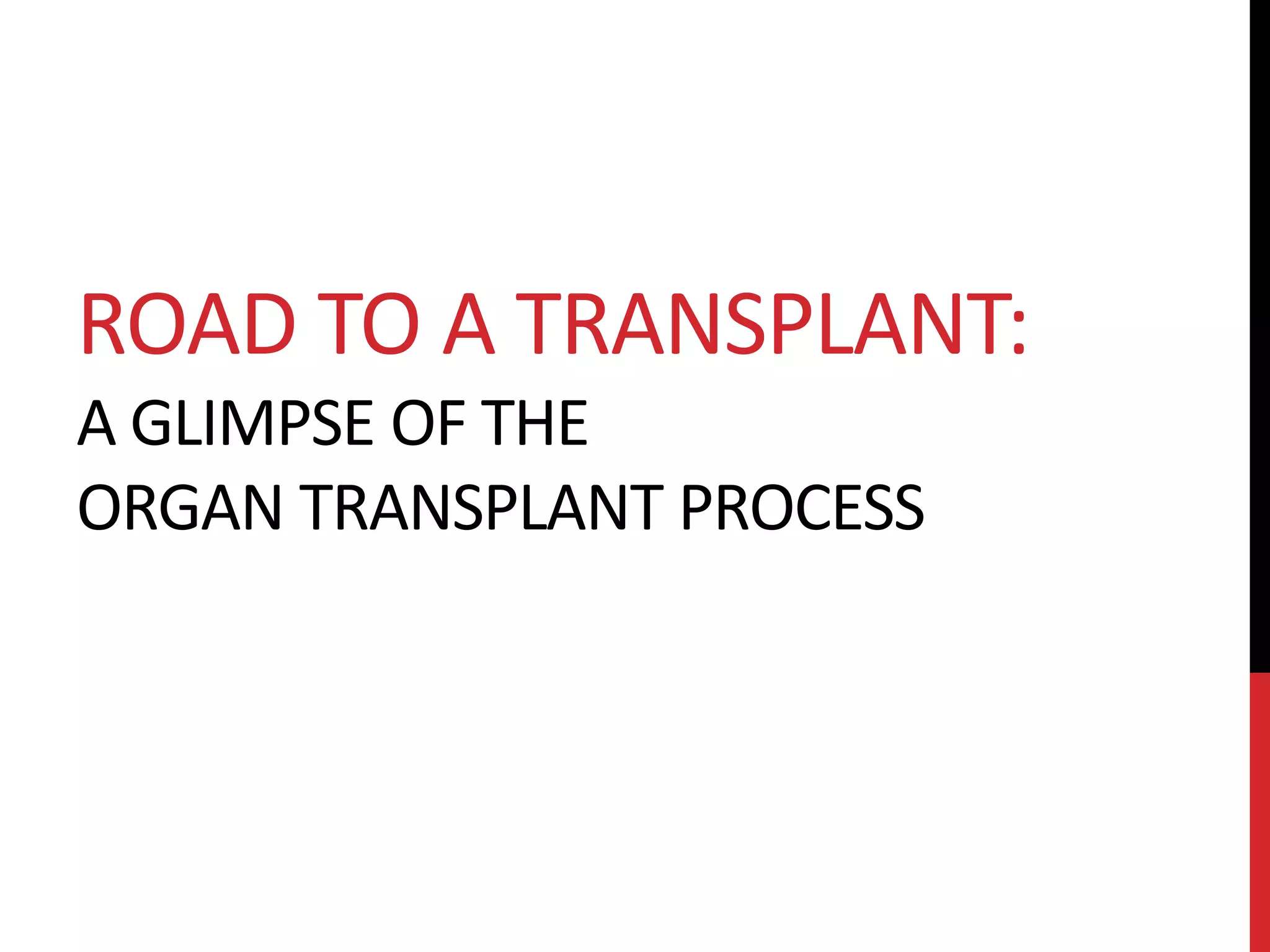 Road to a Transplant: A glimpse at the organ transplantation process | PPTX