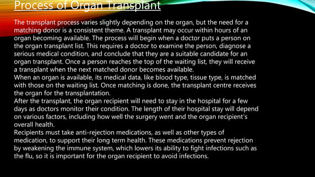 Organ transplantation | PPT
