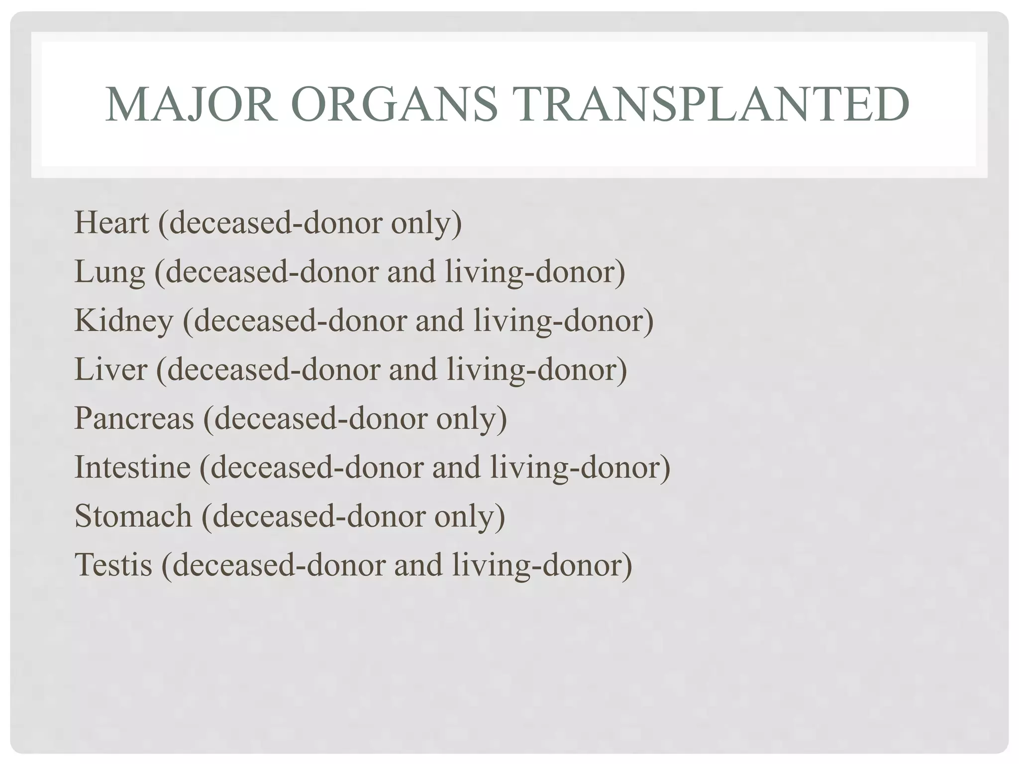 Organ transplantation ppt | PPTX | Lung and Respiratory Health ...