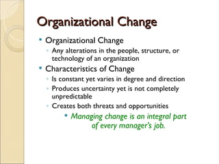 Organization Change Power Point Presentation | PPT
