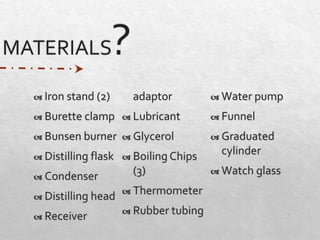 Experiment 1: Distillation of Alcoholic Beverages | PPTX