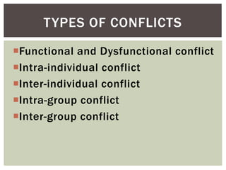 Organizational conflicts presentation | PPTX | Science