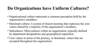 Org culture, and types building culture | PPT