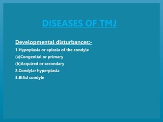 TMJ DISORDERS oral pathology seminar topics | PPTX