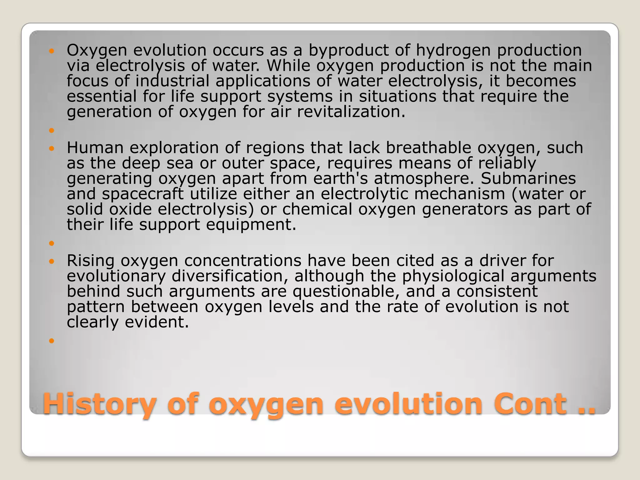 The origin and geological history of oxygen | PPTX