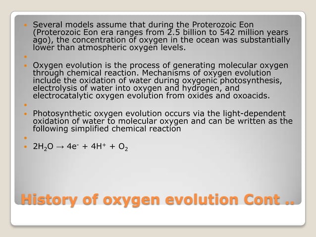 The origin and geological history of oxygen | PPTX | Chemistry | Science