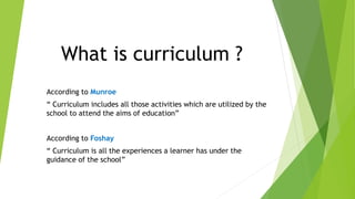Organisation of curriculum | PPTX