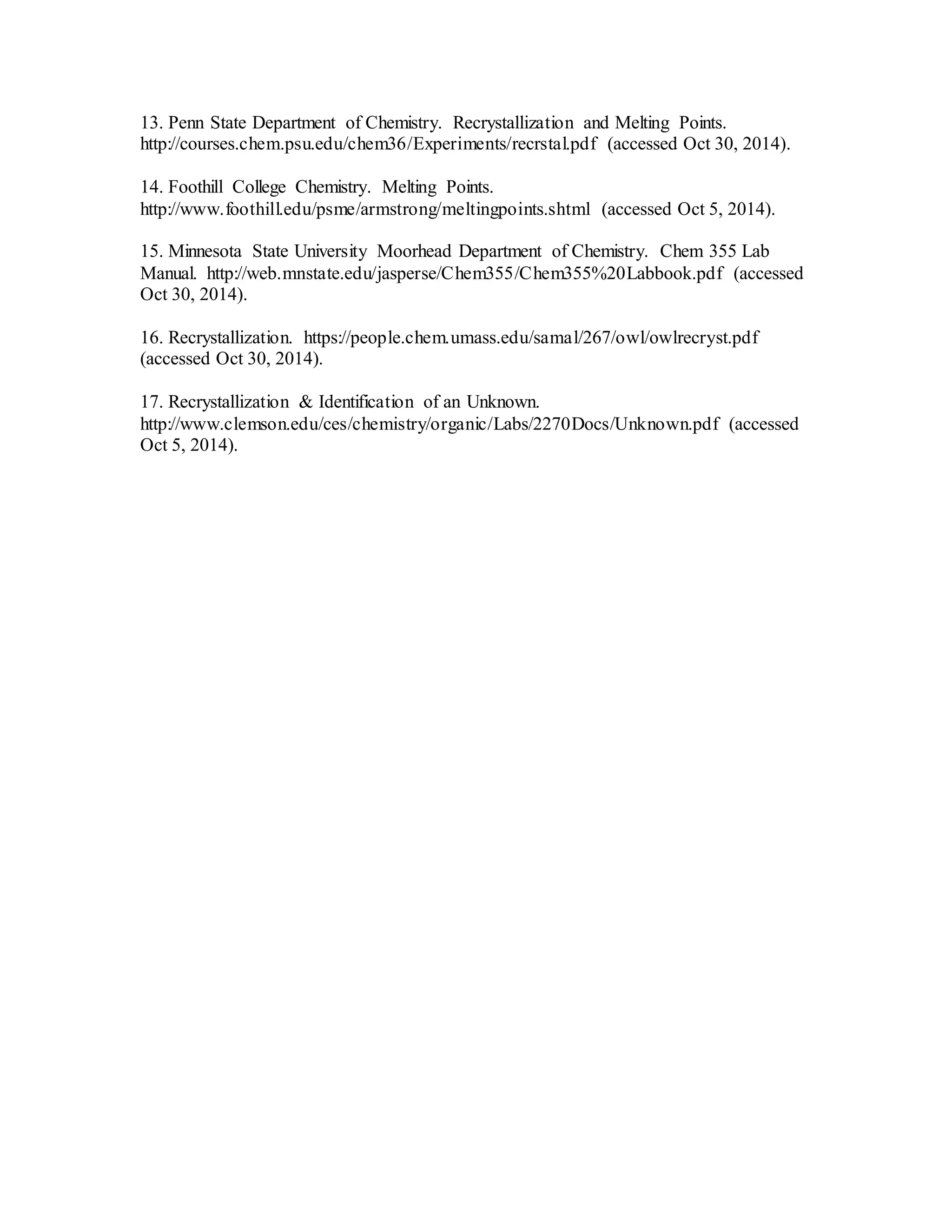 Org lab recrystallization lab report final | DOCX