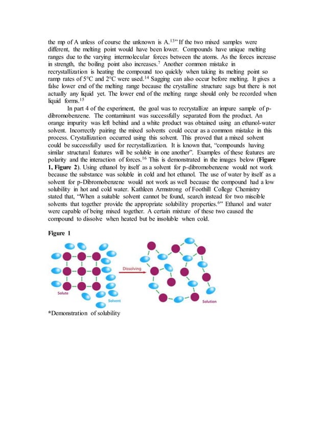 Org lab recrystallization lab report final | DOCX | Chemistry | Science