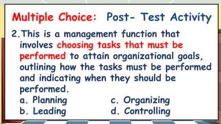 ORGANIZATION AND MANAGEMENT GRADE 11 MDL | PPTX