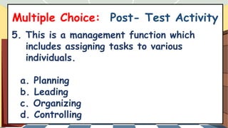 ORGANIZATION AND MANAGEMENT GRADE 11 MDL | PPTX