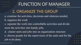 Lesson 2: Function, Skill, Roles of a Manager | PPTX