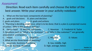 Comprehensive Guide to Planning in Business Management: Nature, Levels ...