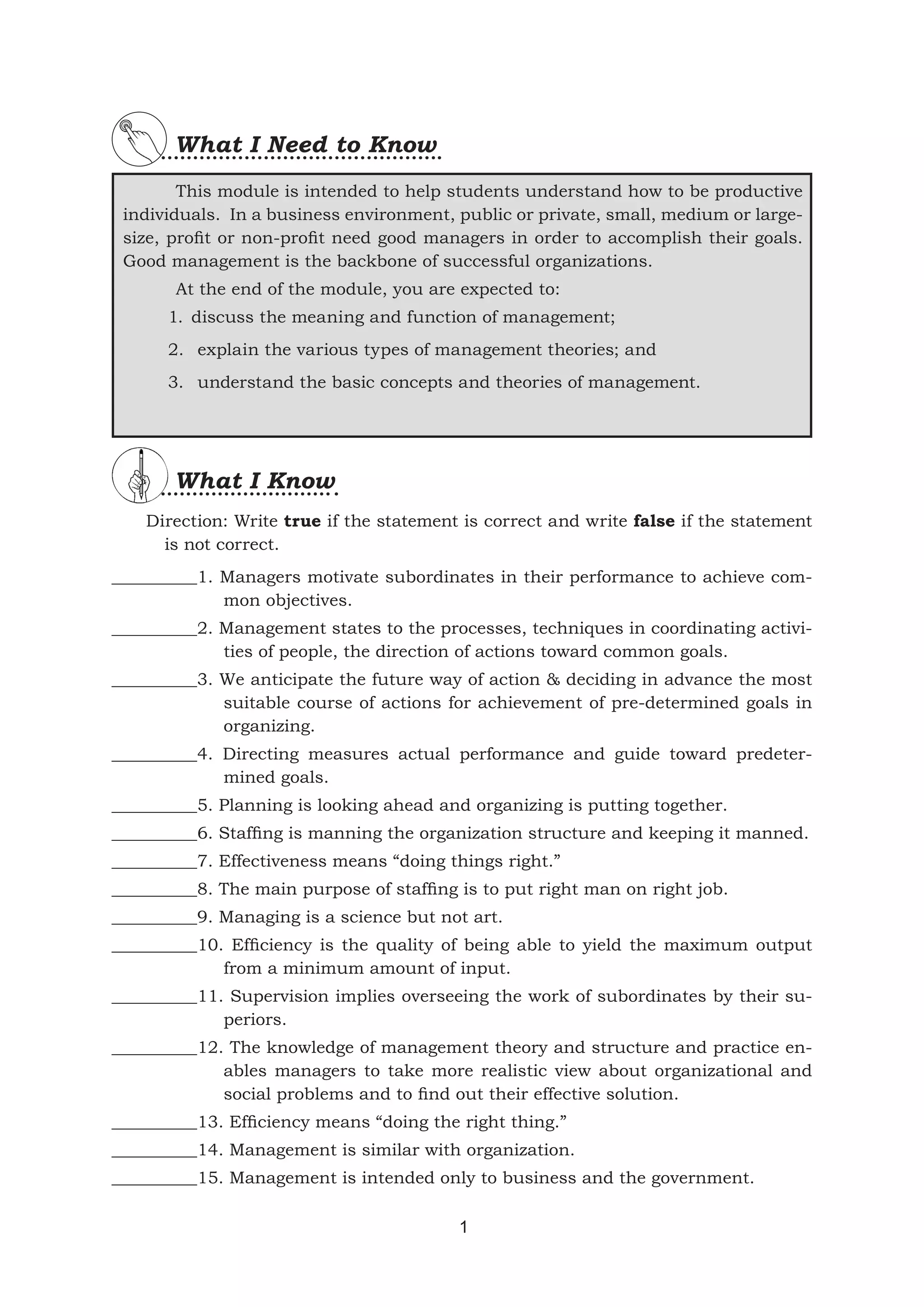 OrgMan_Module 1_Meaning, Functions, Types and Theories of Management ...