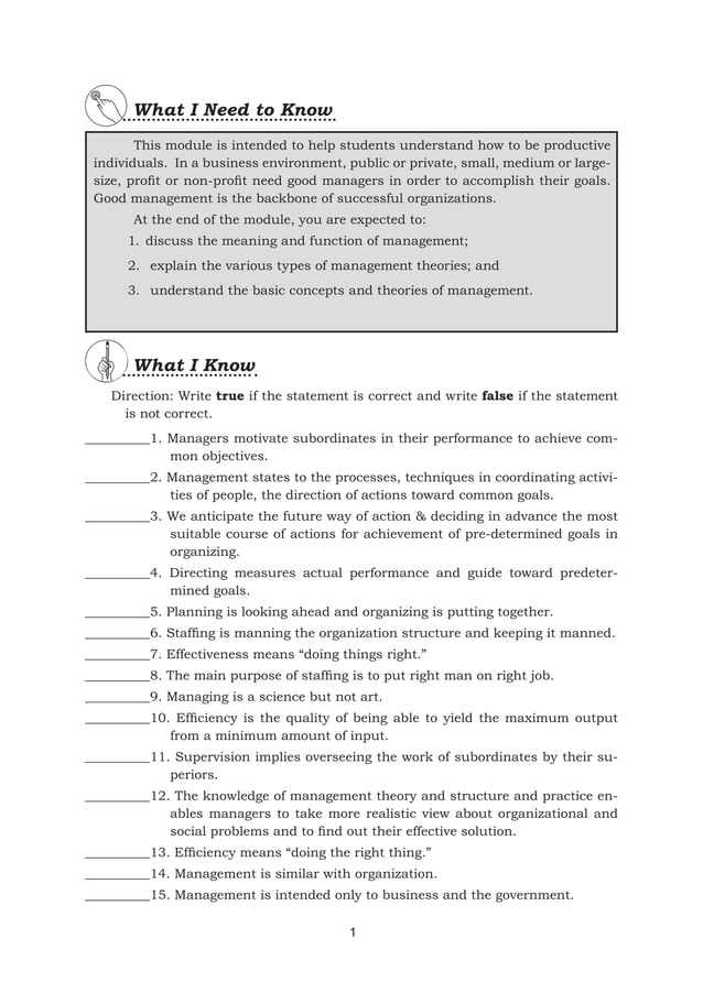 OrgMan_Module 1_Meaning, Functions, Types and Theories of Management ...