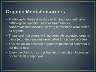 Organic Mental Disorders | PPTX