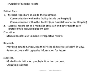 Organization management of medical records department part-1 | PPTX