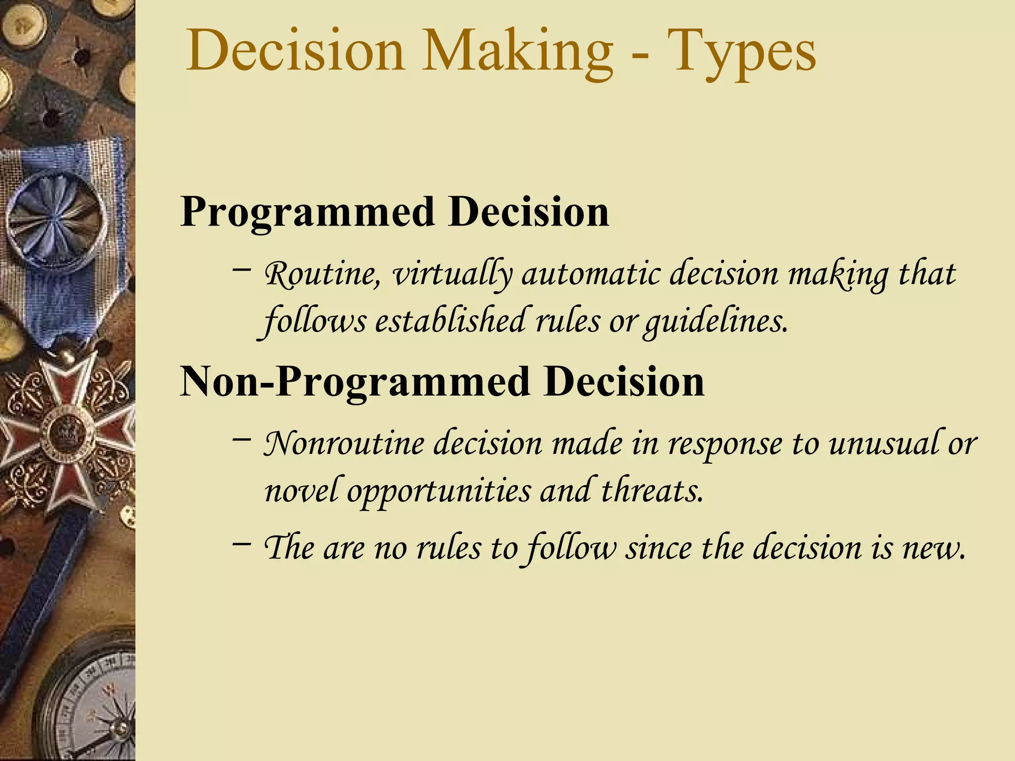 Organisational Decision Making models | PPT