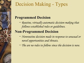 Organisational Decision Making models | PPT