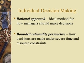 Rational Decision Making Models
