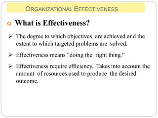 Organization Effectiveness, Stakeholders & Business Ethics | PPTX