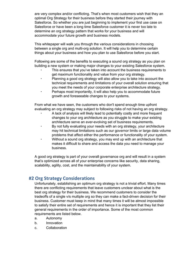 A comprehensive guide to Salesforce Org Strategy | PDF | Computer ...