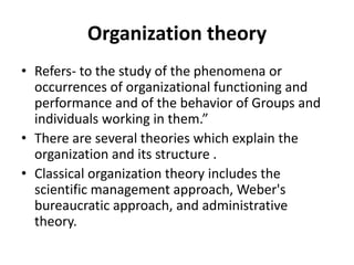 Organisational theories | PPTX