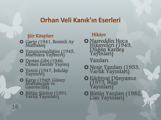 Orhan veli̇ kanik ve sabahatti̇n ali̇ | PPT
