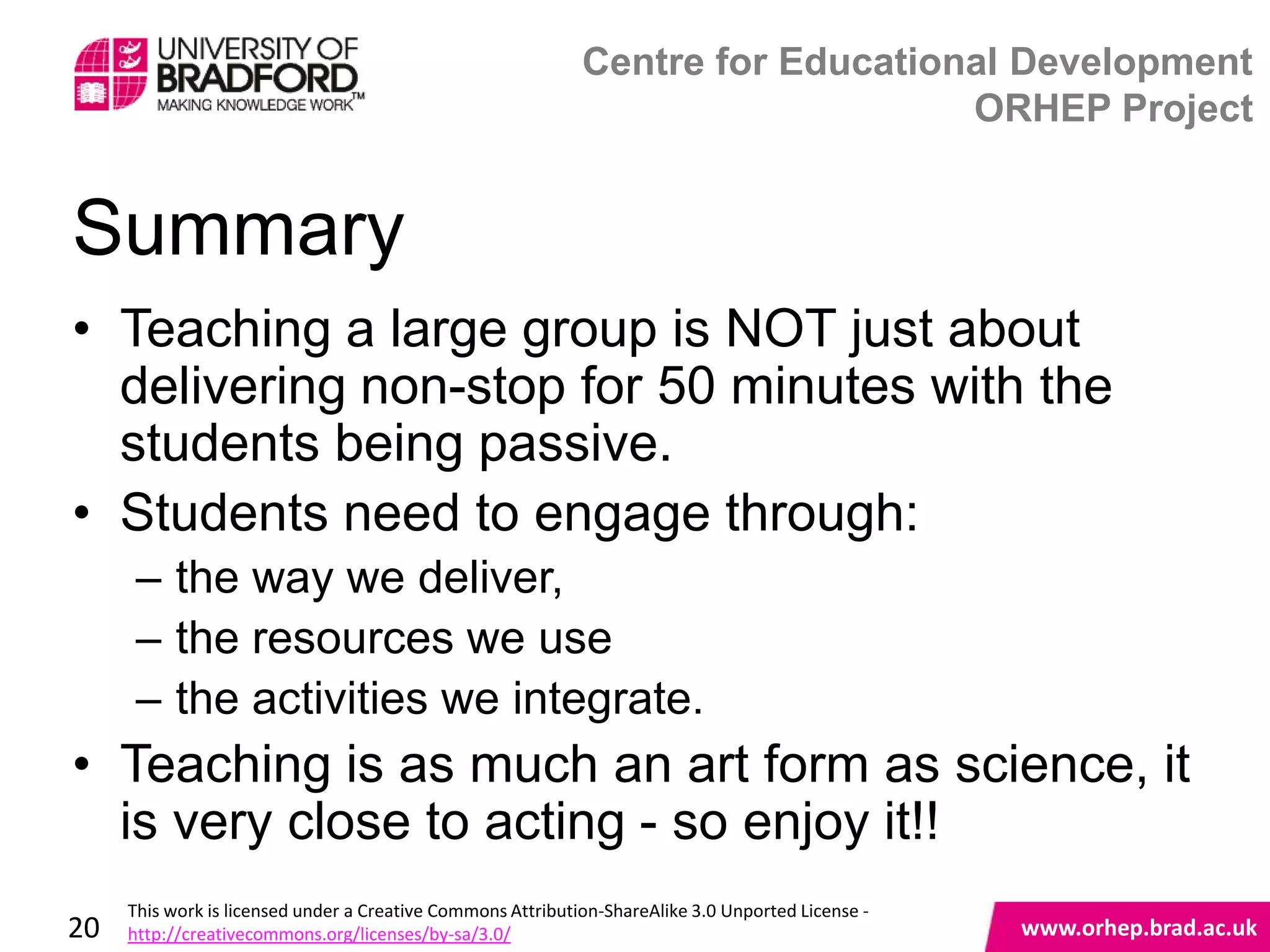 Large Group Teaching | PPTX