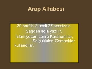 Orhun Anitlari Ve Alfabeler | PPS