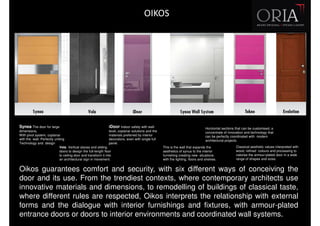 Oria - Bespoke Fenestration | PDF