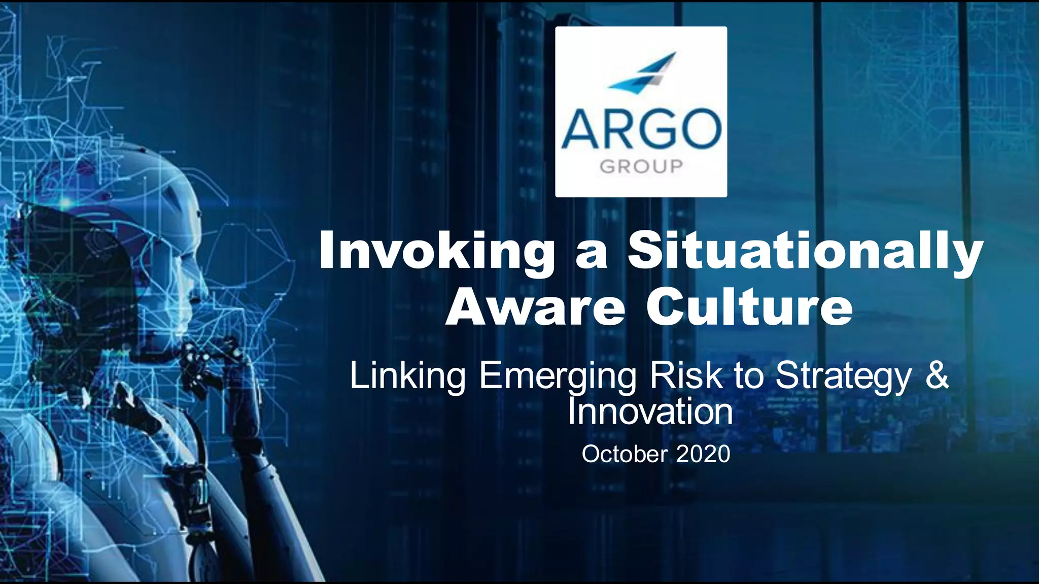 Argo Group: operationalizing emerging risk 2020 | PPT