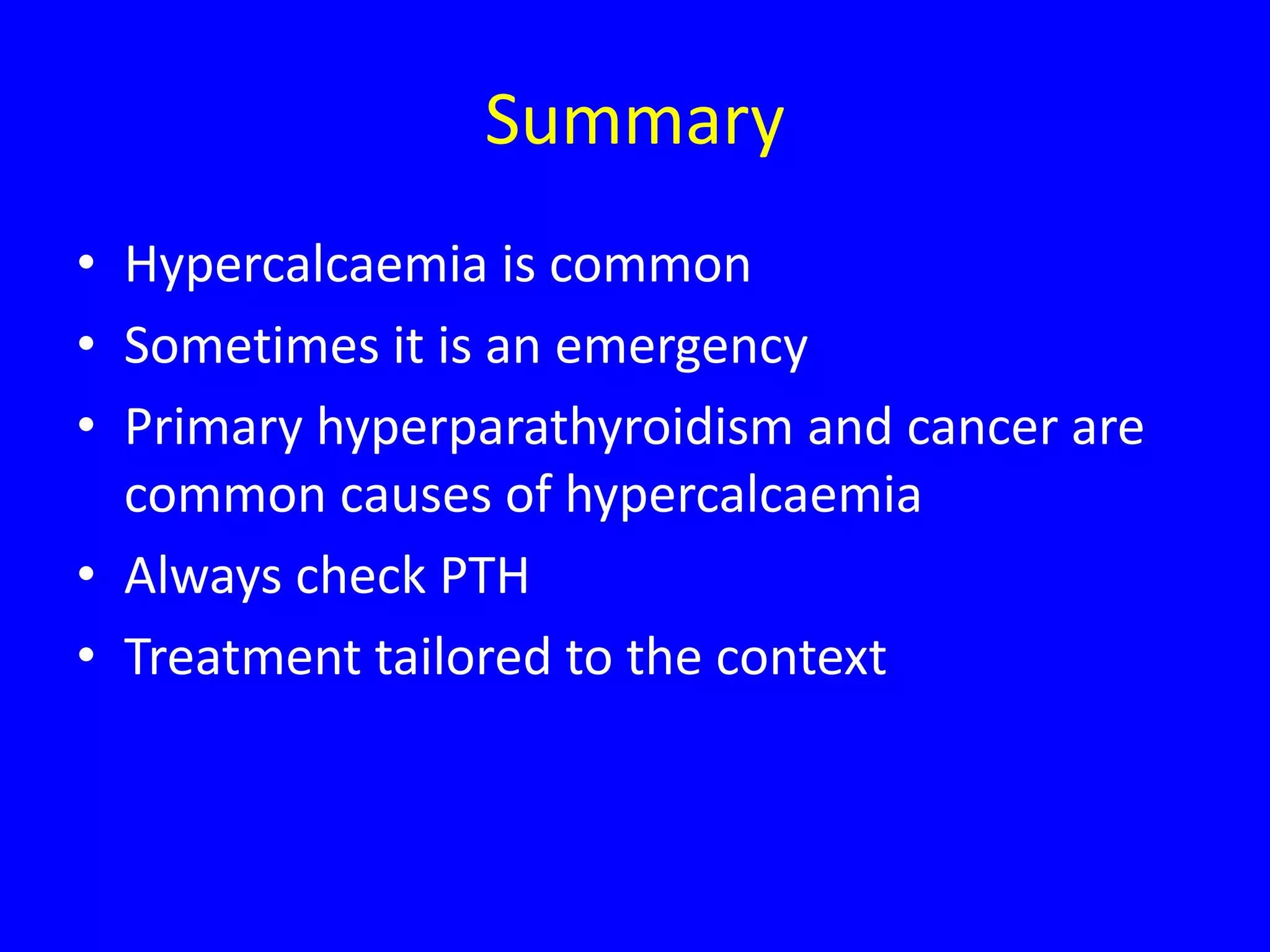 Emergency management of hypercalcaemia | PPTX