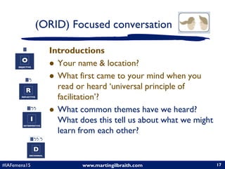 Orid as a universal principle of facilitation slideshare | PDF