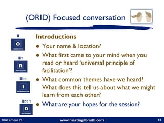 Orid as a universal principle of facilitation slideshare | PDF