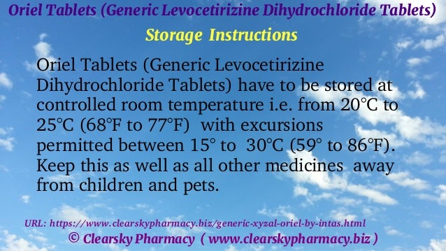 Oriel Tablets (Generic Levocetirizine Dihydrochloride Tablets) | PDF