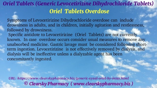 Oriel Tablets (Generic Levocetirizine Dihydrochloride Tablets) | PDF