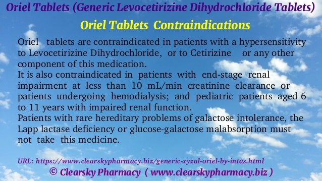 Oriel Tablets (Generic Levocetirizine Dihydrochloride Tablets) | PDF