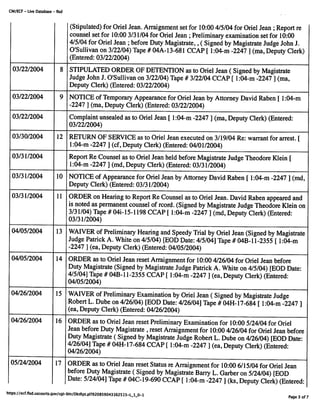 Oriel Jean Docket Sheet | PDF