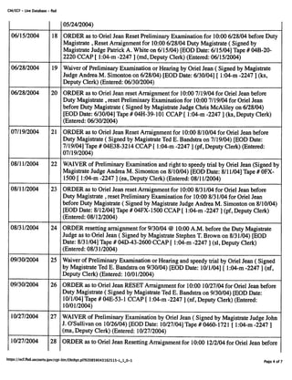 Oriel Jean Docket Sheet | PDF