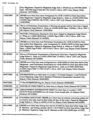 Oriel Jean Docket Sheet | PDF