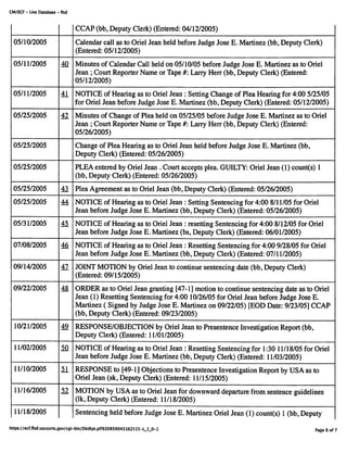 Oriel Jean Docket Sheet | PDF