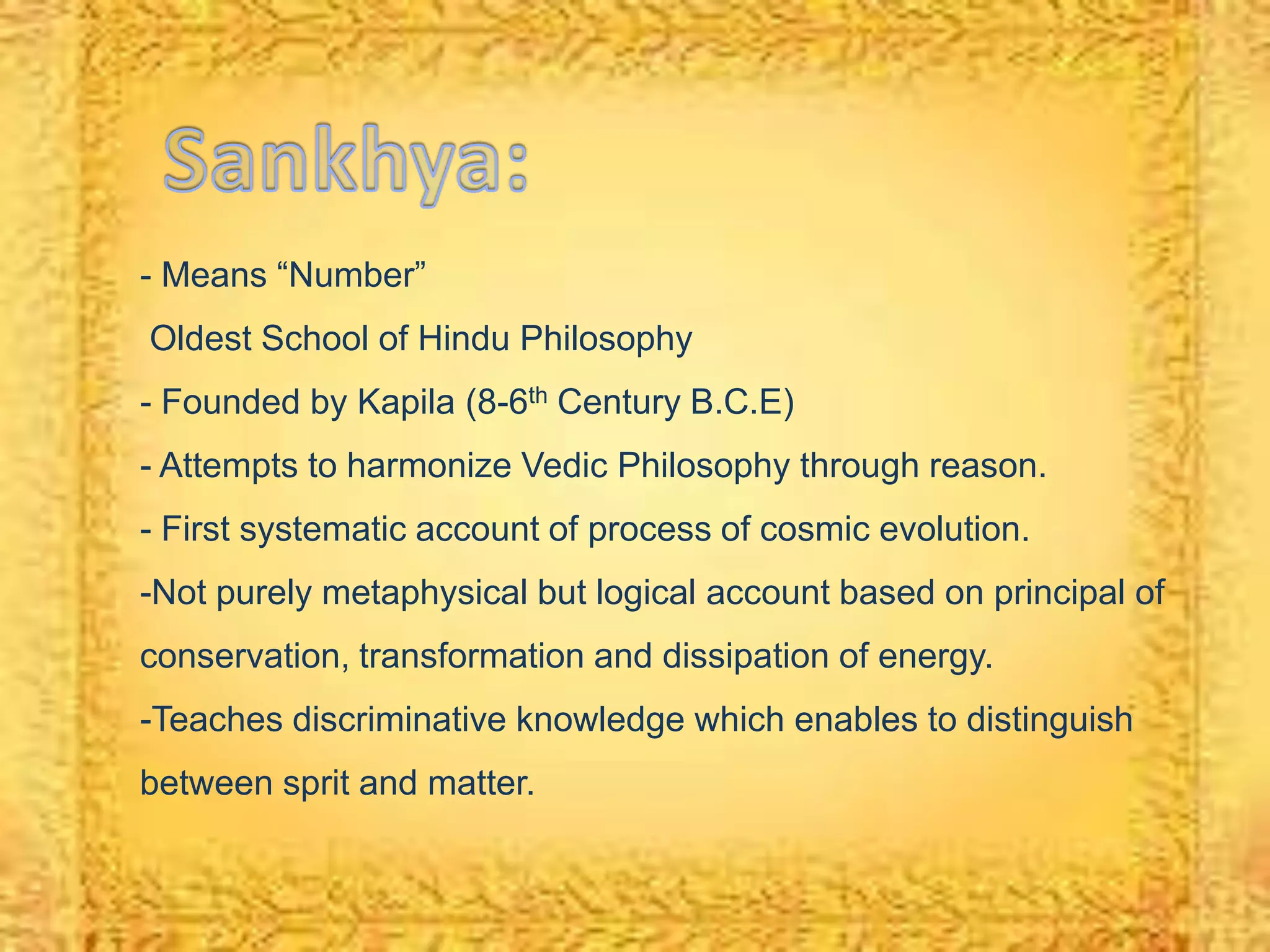 Sankhya School ( Indian Philosophy ) | PPTX