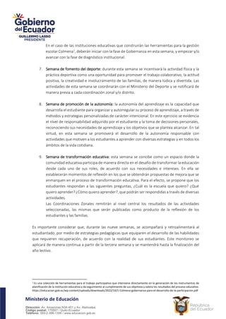 Orientaciones para el inicio del año escolar Régimen Costa. Galápagos ...