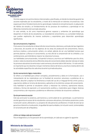 Orientaciones para el inicio del año escolar Régimen Costa. Galápagos ...