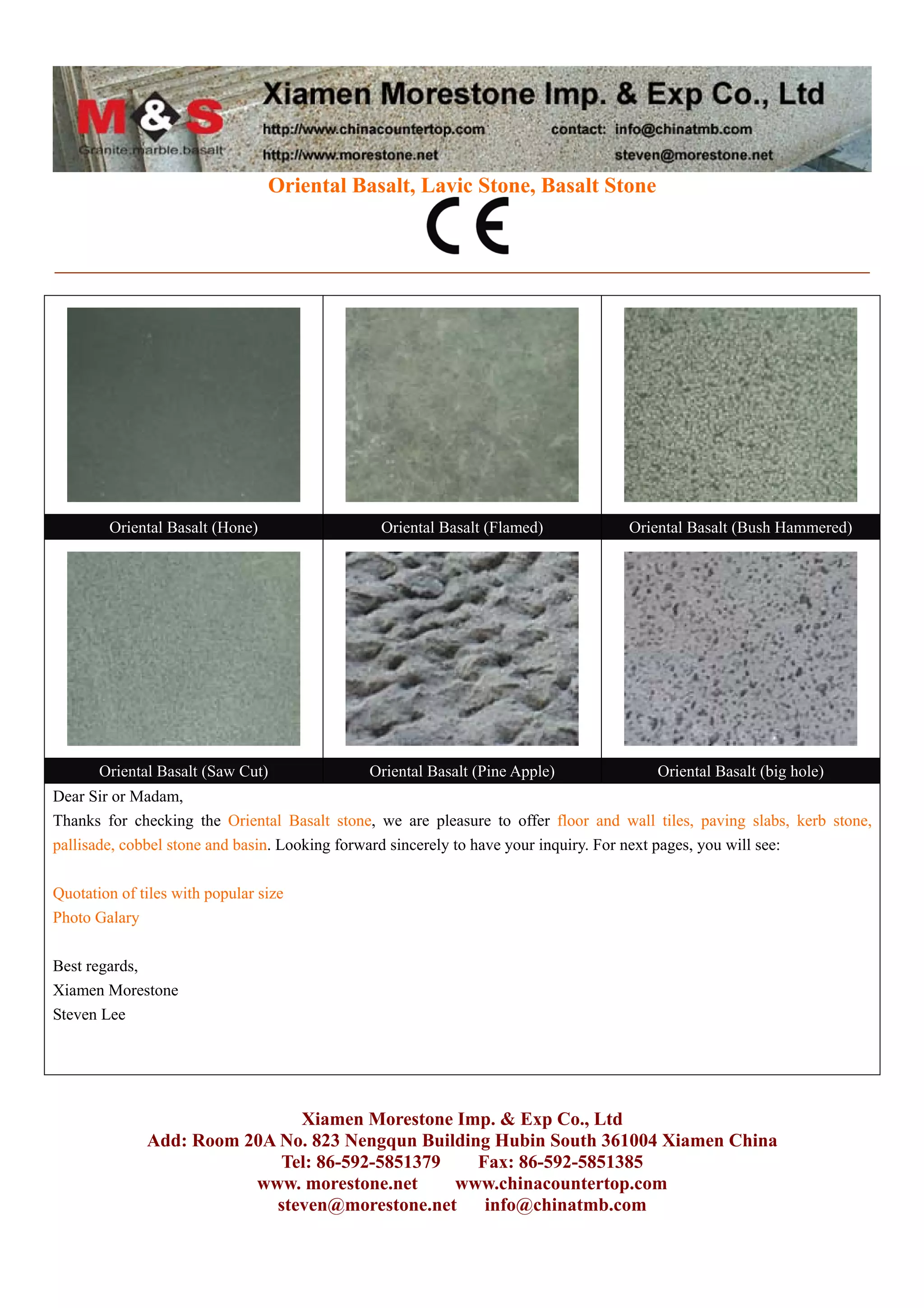 Oriental basalt tile price | PDF