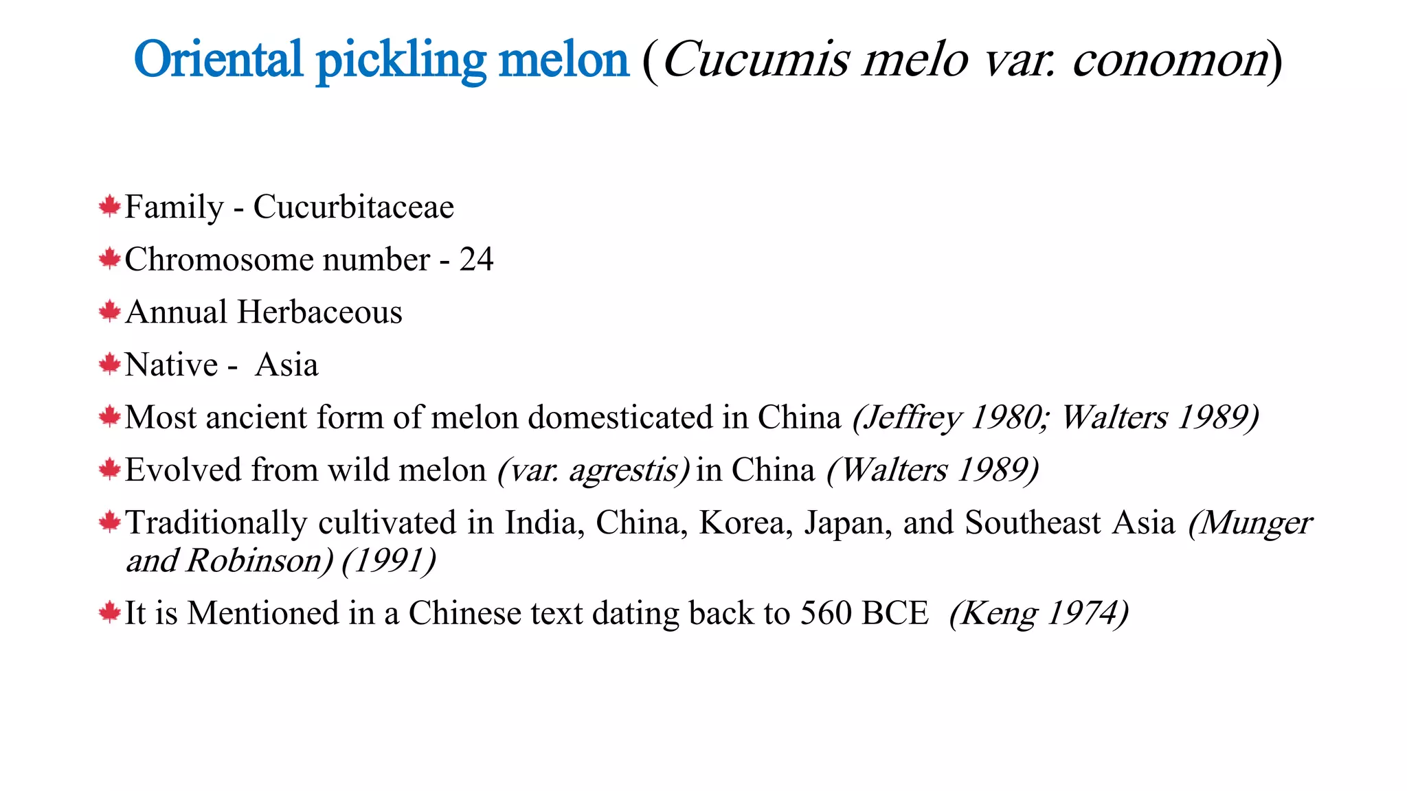 Oriental pickling melon | PPTX